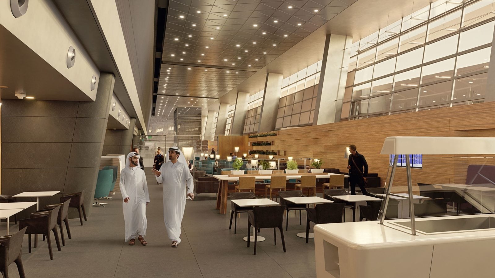 Qatar Airways Lounges,Interior 3D Rendering