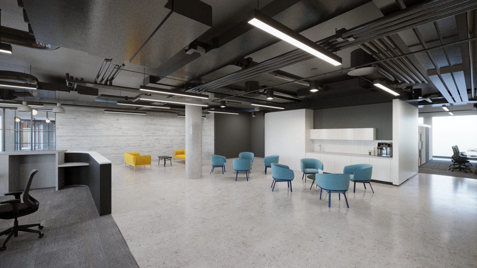 The 5 Stages of Offices and Work Places 3D Renderings