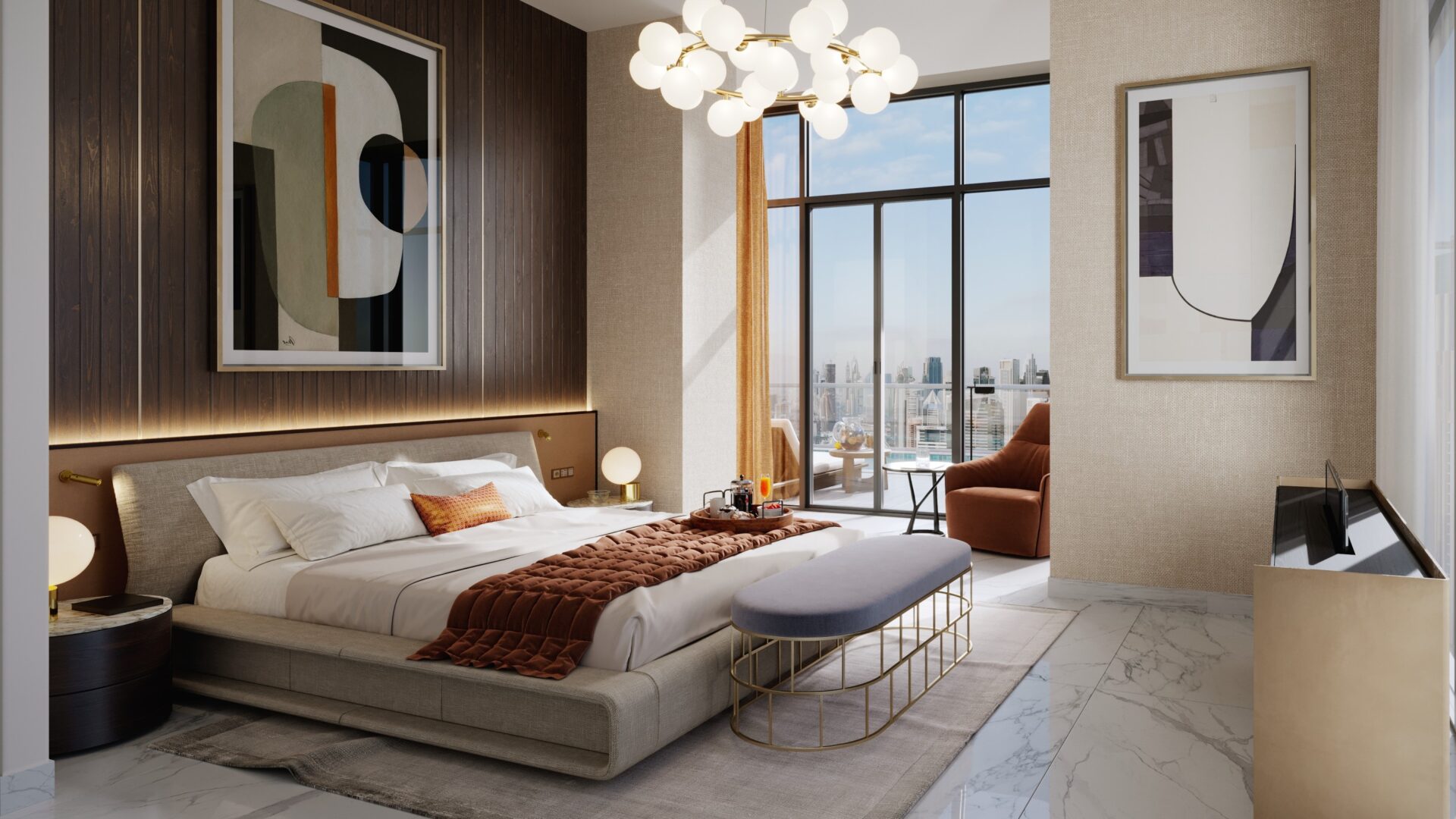 3D CGI interior Visualization for a Penthouse in Dubai