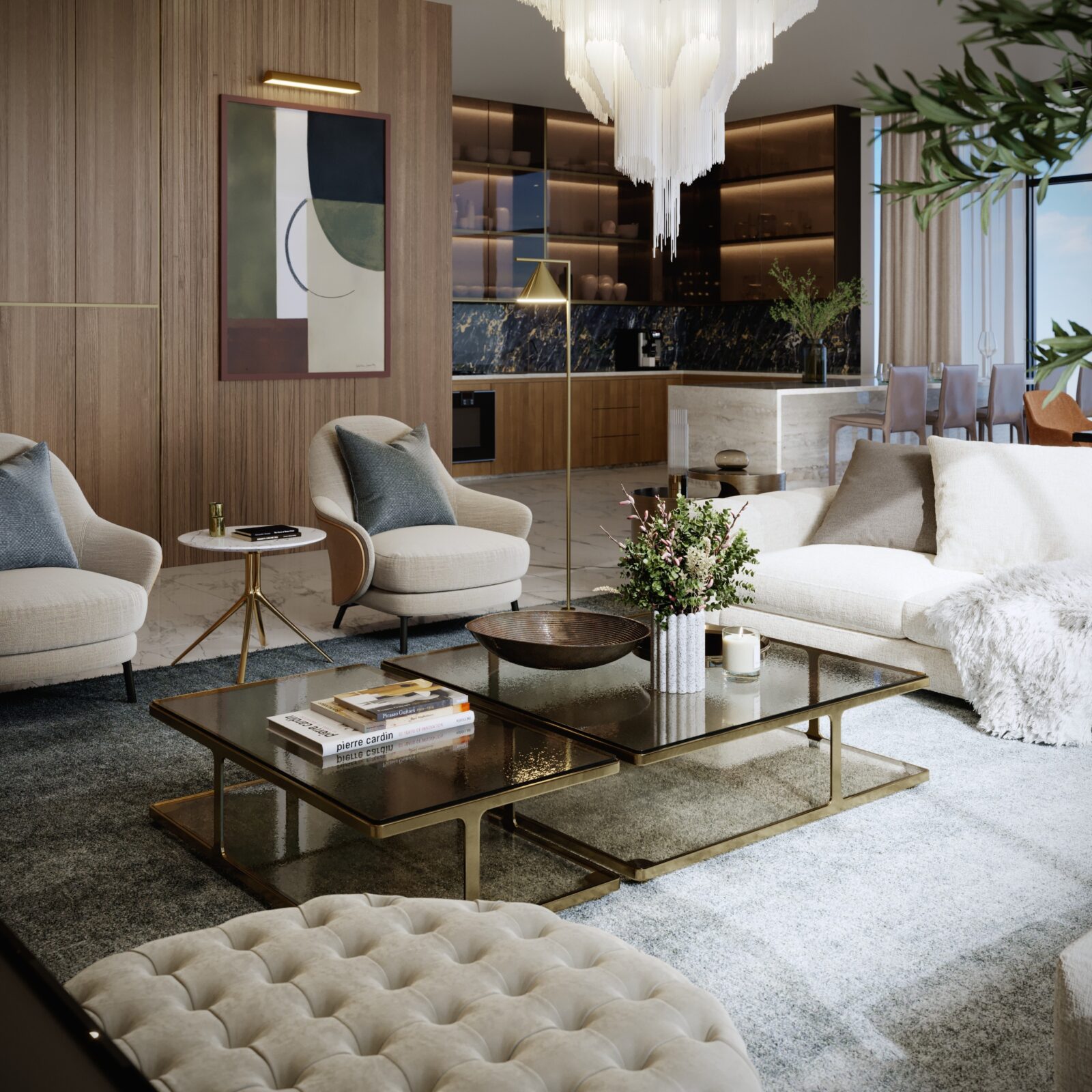 3D CGI interior Visualization for a Penthouse in Dubai